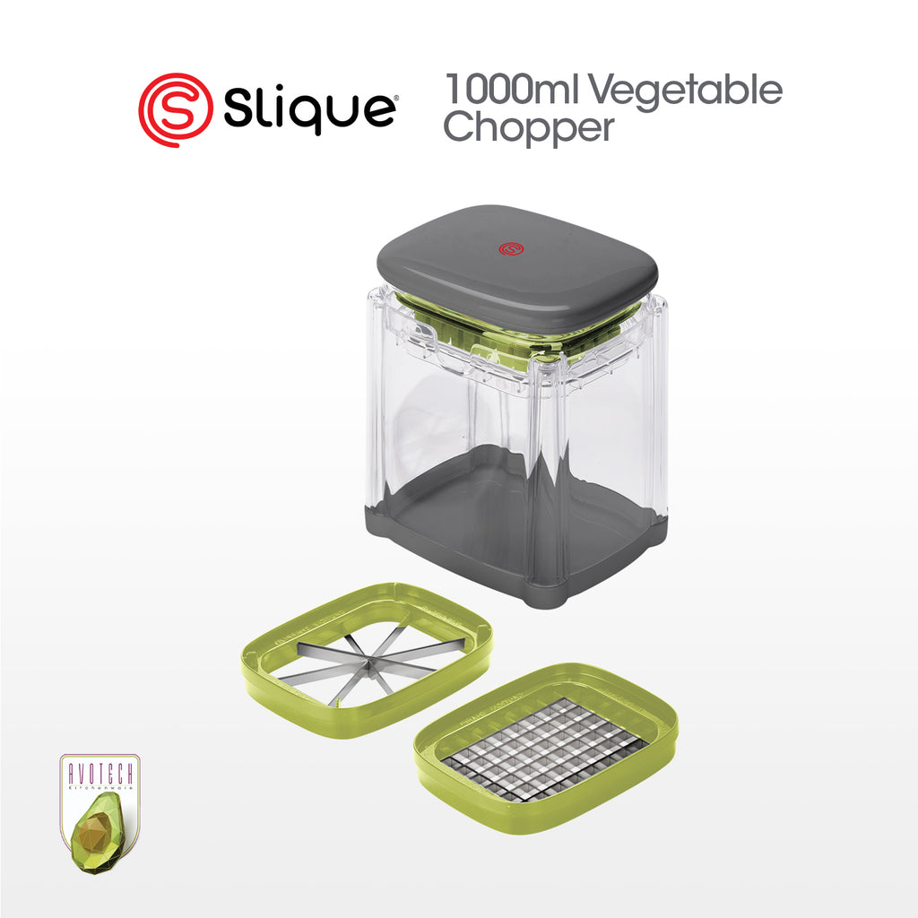 Slique AvoTech 1000ml Push Down Vegetable Chopper — Multi-Function Dic ...