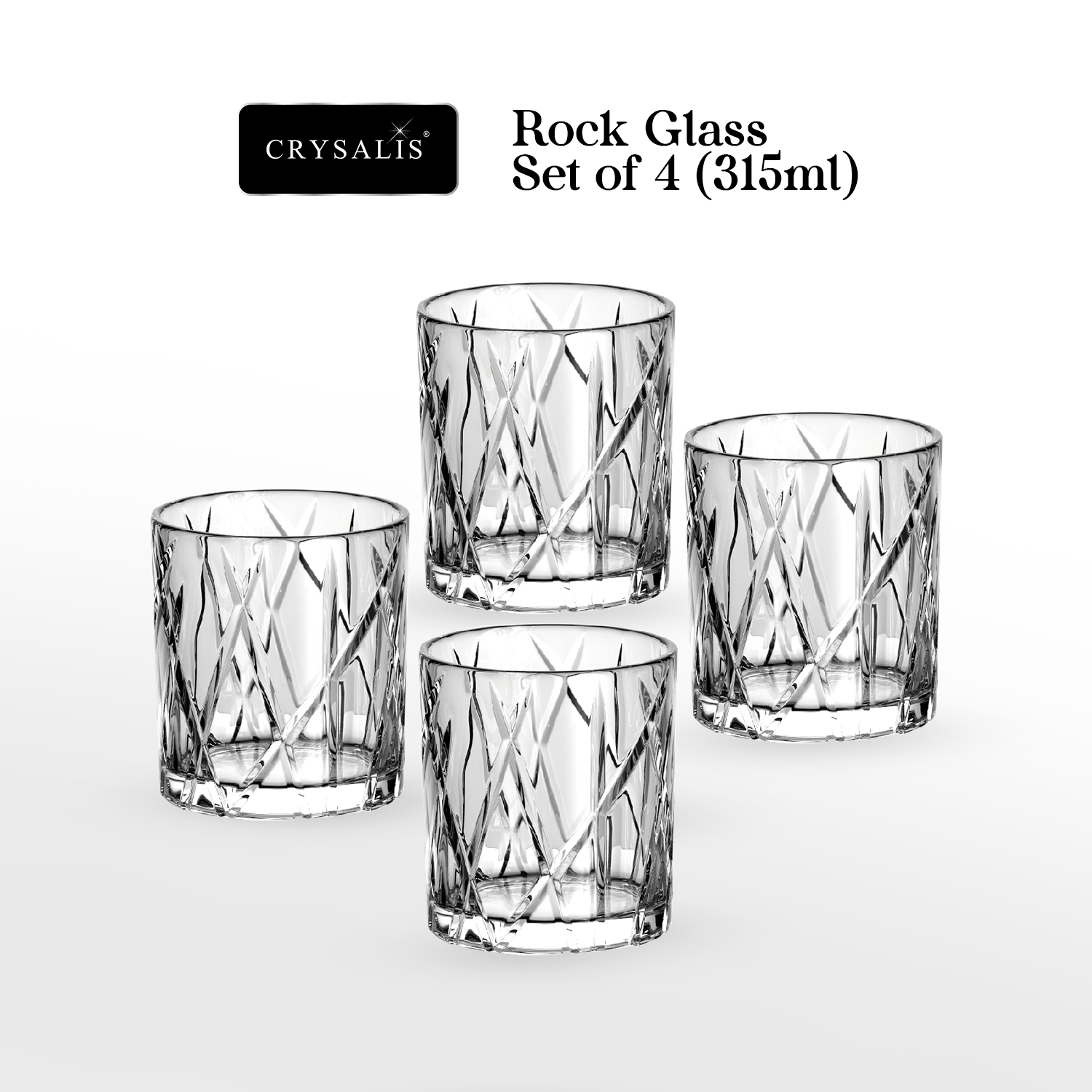 CRYSALIS Royalty Rock Glass 4pcs Set – Sunbeams Lifestyle