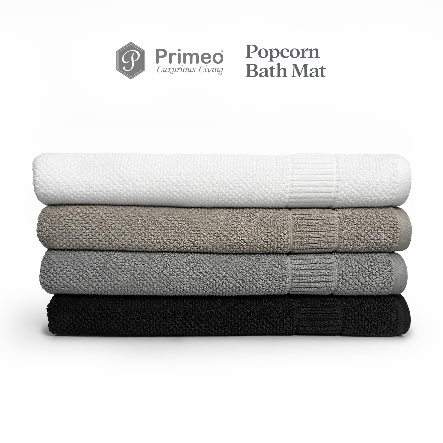 Primeo 100% Cotton Bath Mat - Popcorn Weave Collection Towels ...