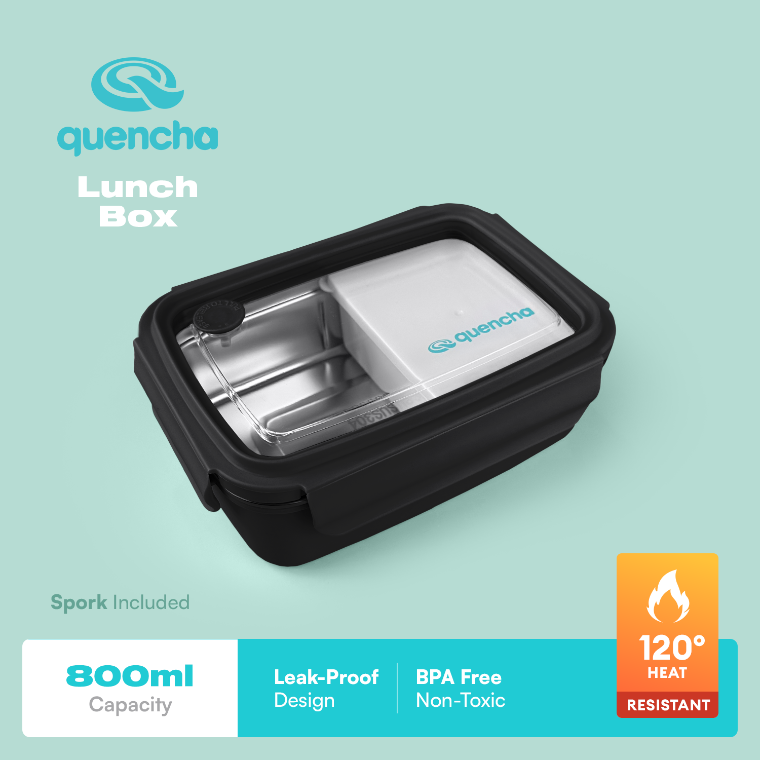 QUENCHA 800ml Stainless Steel Insulated Lunch Box – Sunbeams Lifestyle