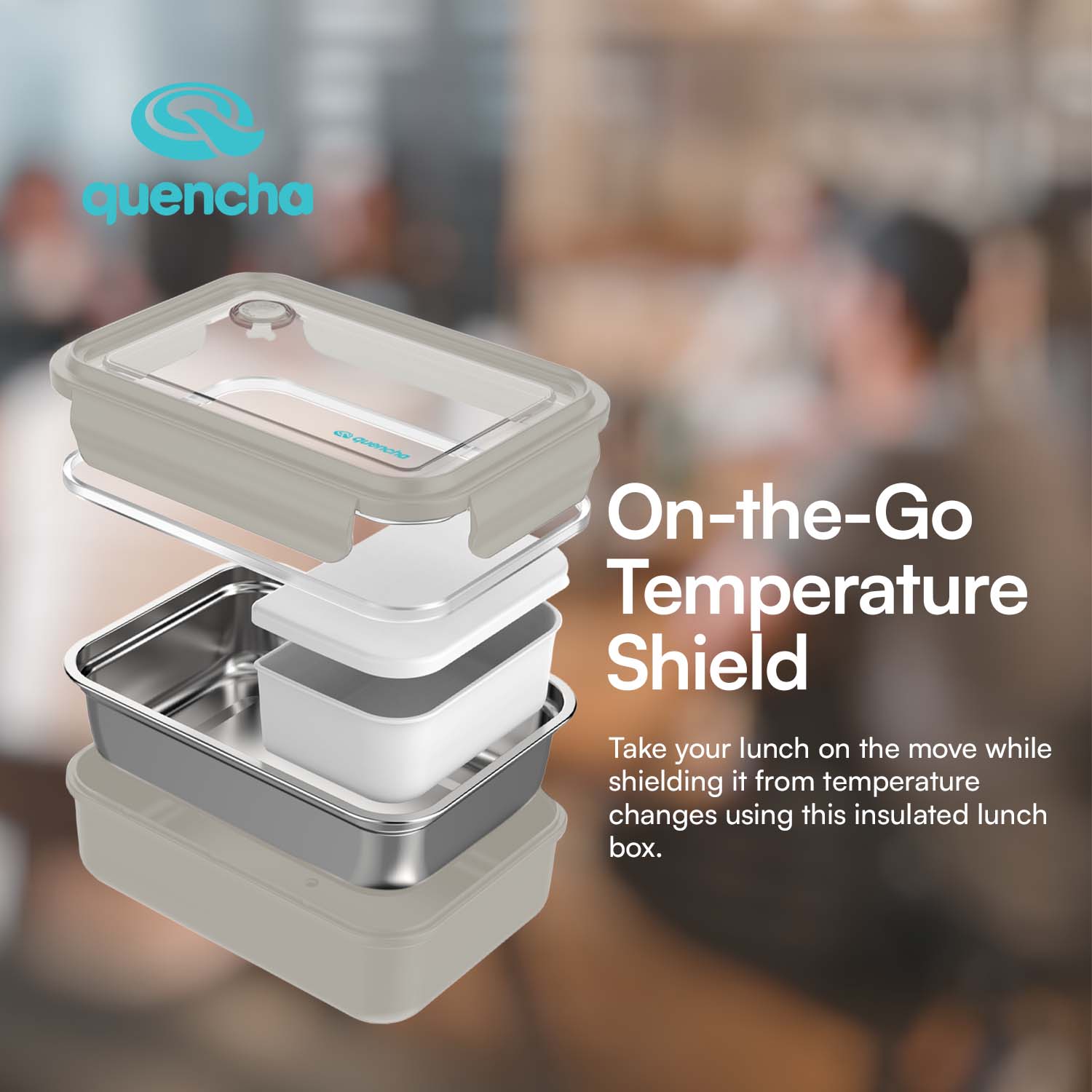 QUENCHA 800ml Stainless Steel Insulated Lunch Box – Sunbeams Lifestyle